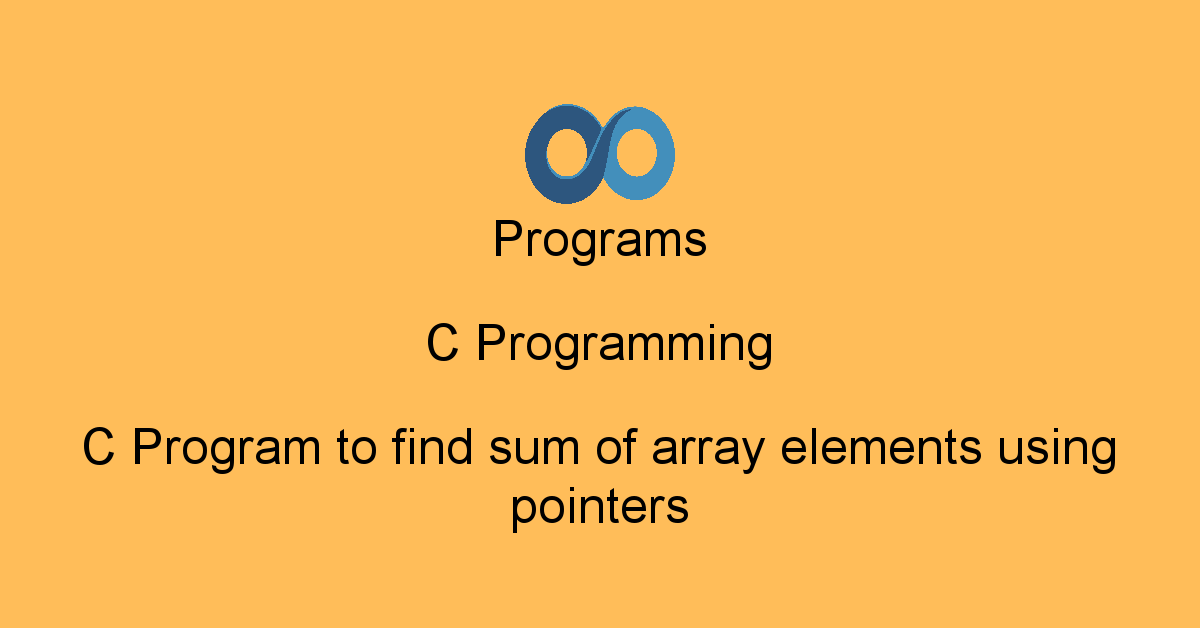 Programs C Programming C Program To Find Sum Of Array Elements Using 0405