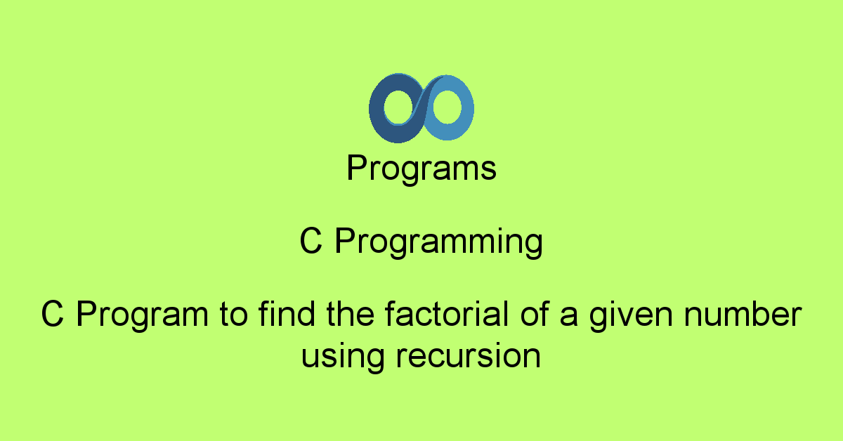 oodlescoop | Programs C Programming : C Program to find the factorial of a given number using ...