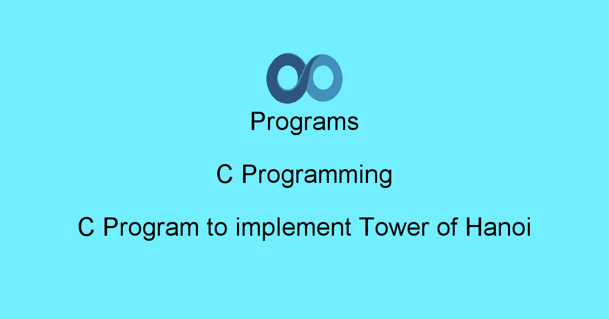Programs C Programming : C Program to implement Tower of Hanoi | oodlescoop Programs C Programming : C Program to implement Tower of Hanoi | oodlescoop