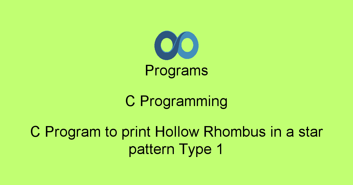 oodlescoop | C Programming Programs: C Program to print Hollow Rhombus in a star pattern Type 1